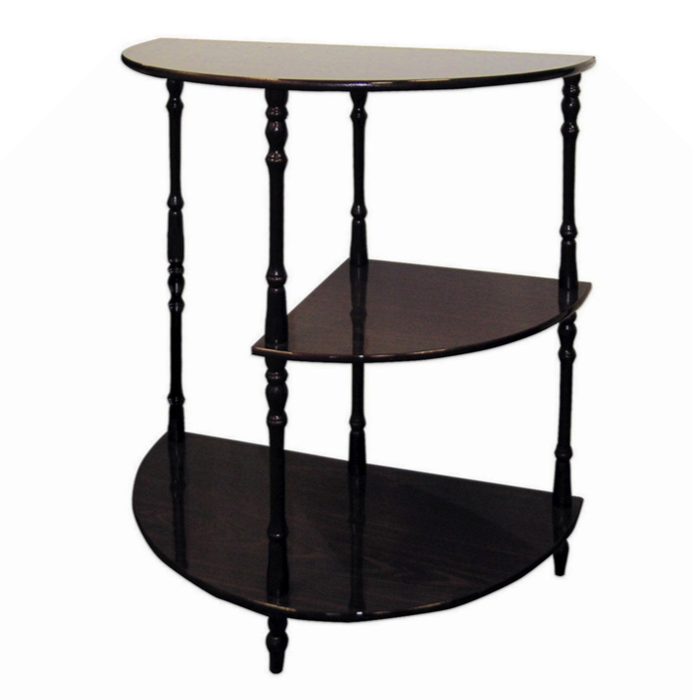 WANDINGT 26" Tall 3-Tier Wooden End Table, Crescent Shape With | Wayfair